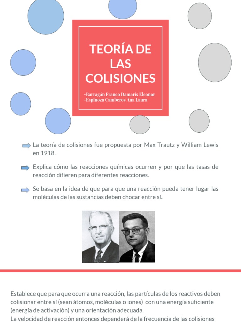 Teoría de Las Colisiones | PDF | Cinética química | Reacciones químicas
