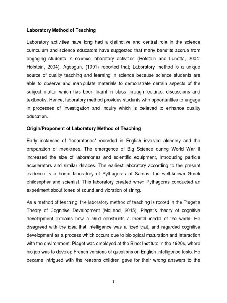 Laboratory and Discussion Method of Teaching | PDF | Folklore ...