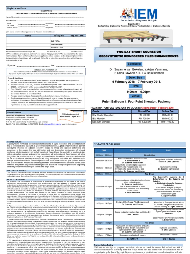 Two Day Short Course On Geosynthetic Reinforced Piled Embankments | PDF ...