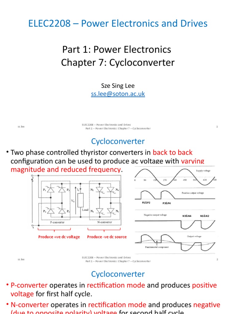 Overview of Cycloconverters in Power Electronics | PDF | Power ...