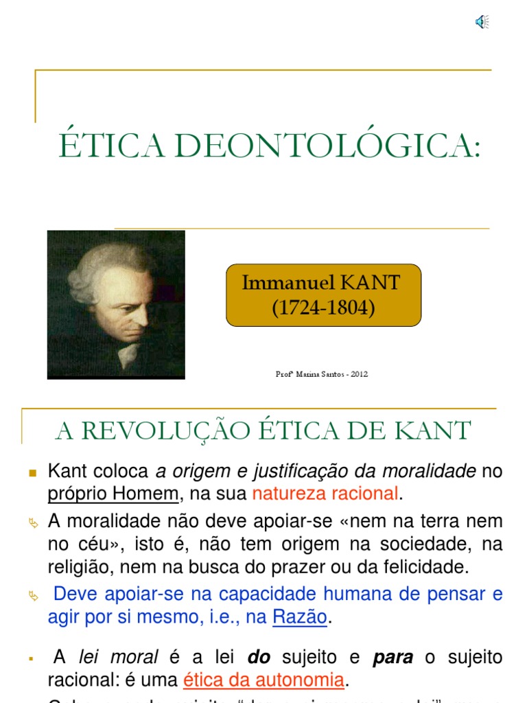 Ética_kantiana_Apresentação | PDF | Moralidade | Immanuel Kant