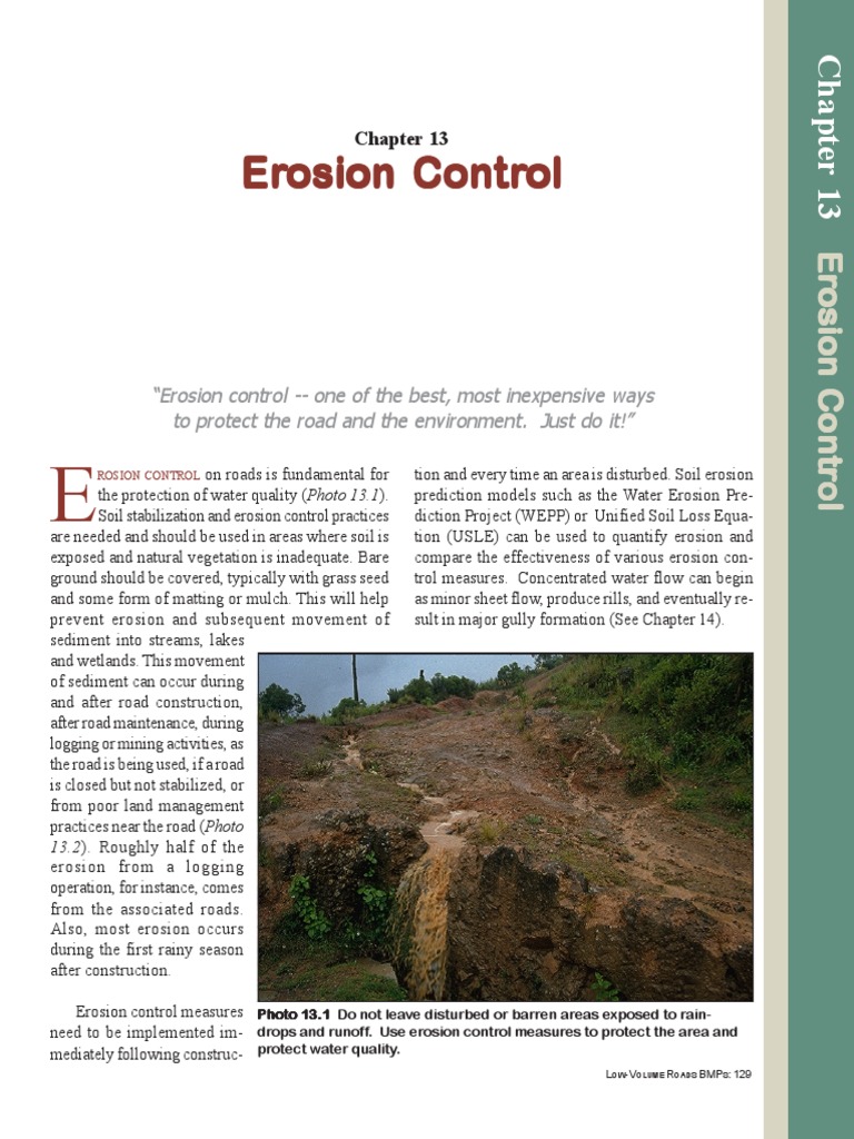 Erosion Control Methods for Roads | PDF | Erosion | Mulch