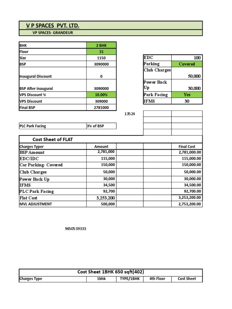 Cost Sheet | Download Free PDF | Payments | Taxes