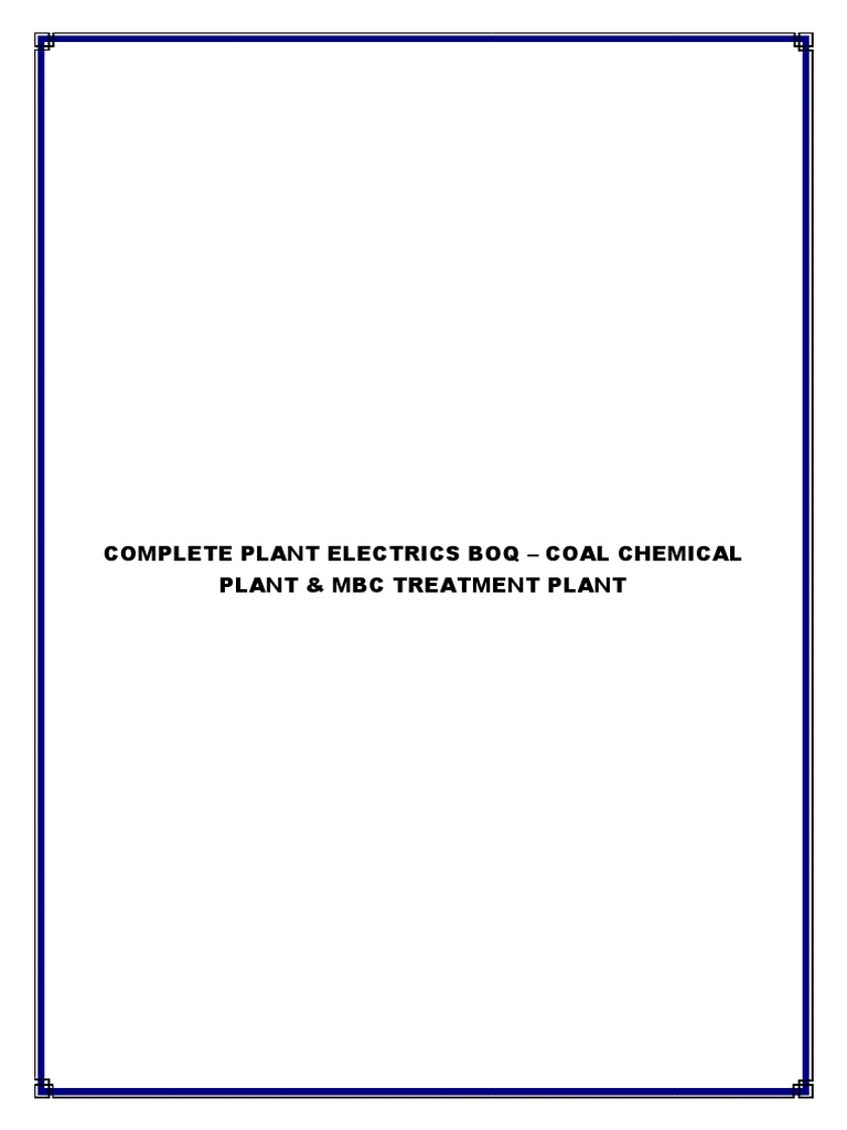 Complete Plant Electrics BOQ | PDF | Electrical Substation | Equipment