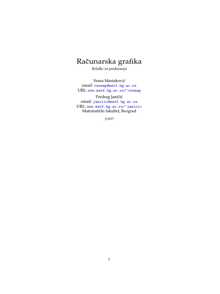 Racunarska Grafika-Geometrijske Transformacije | PDF