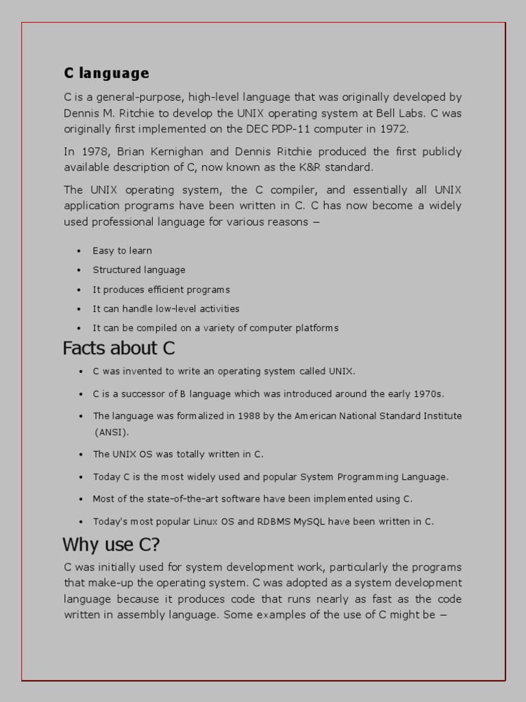 C Language Pdf Data Type Control Flow 4948