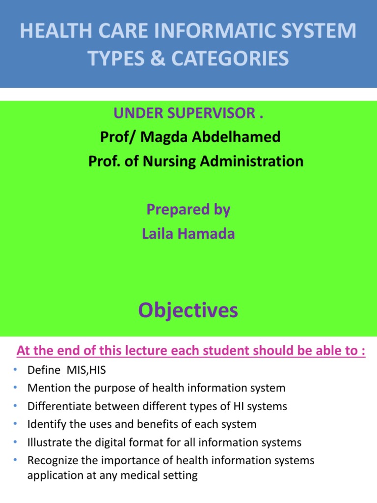 Types of Healthcare Information Systems | PDF | Electronic Health ...