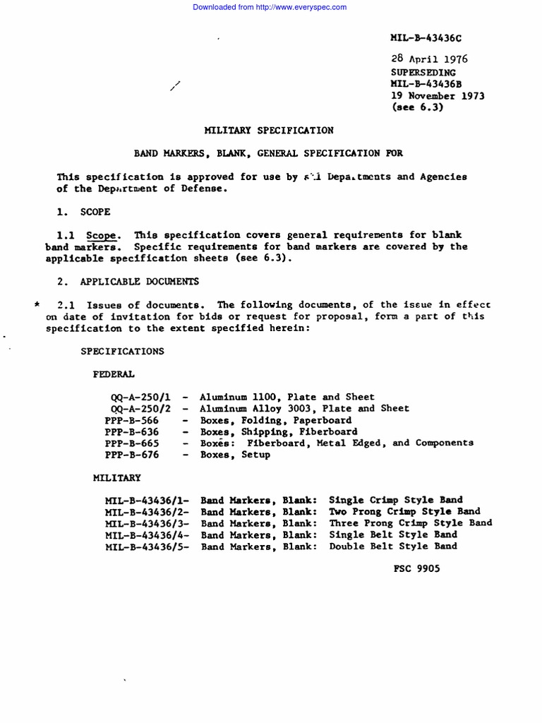 Mil B 43436 | PDF