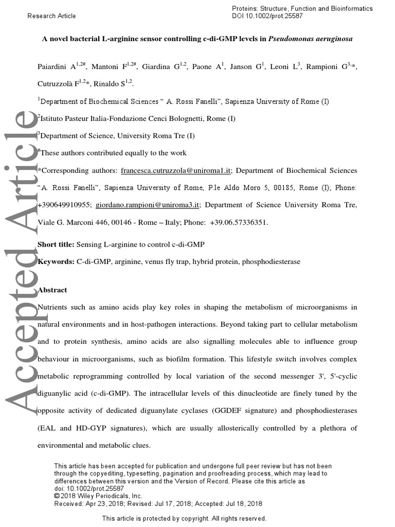 Paiardini Et Al-2018-Proteins: Structure, Function, and Bioinformatics ...