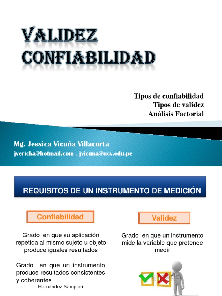 Análisis de la confiabilidad y validez de un instrumento de medición: Enfoque en los tipos de ...