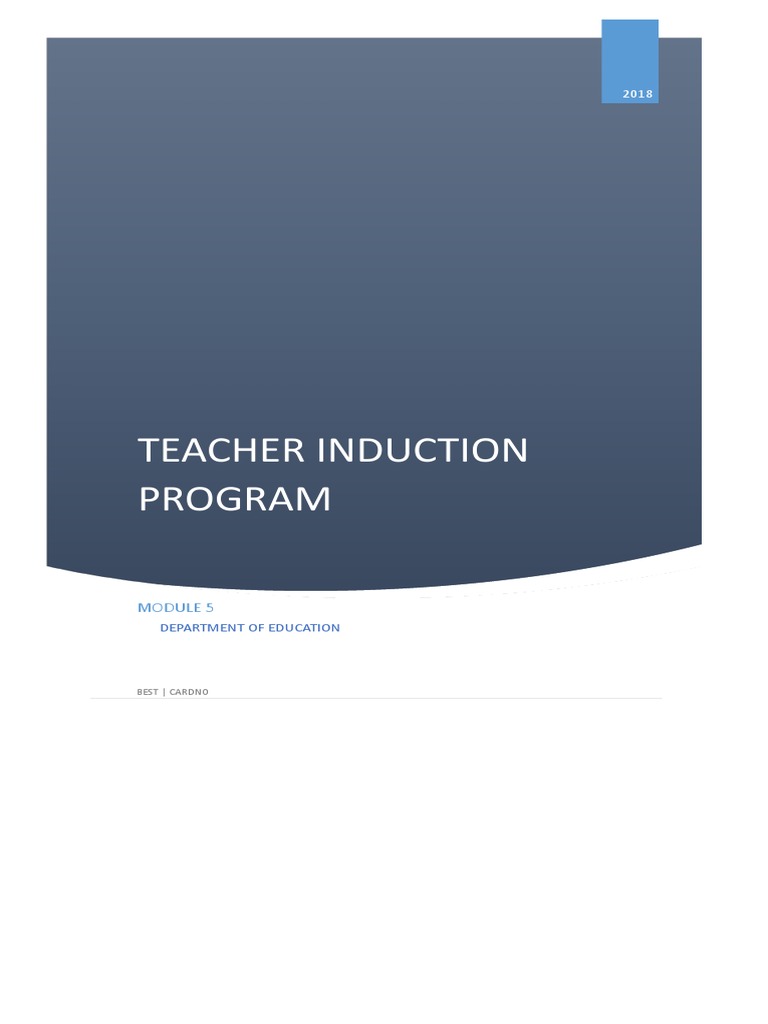 Teacher Induction Program Module 5 V1.0 | PDF | Constructivism ...