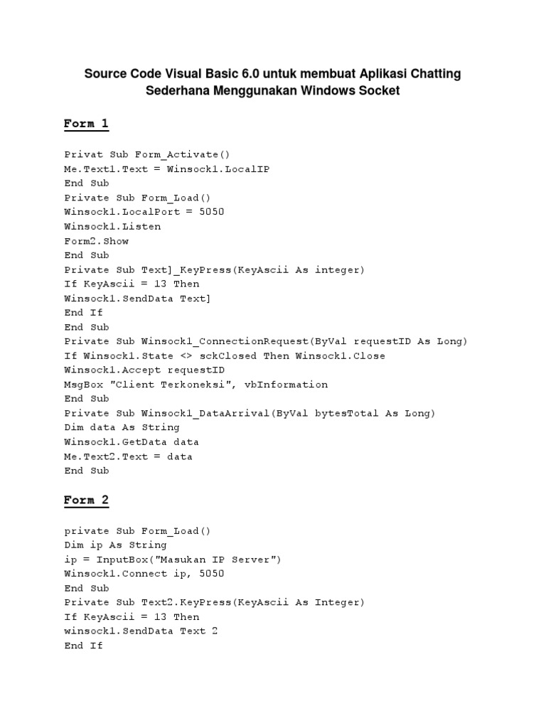 Source Code Visual Basic 6 | PDF