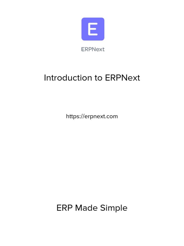Introduction To ERPNext PDF | PDF | Enterprise Resource Planning | Inventory