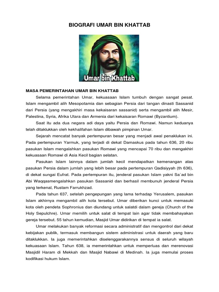Biografi Umar Bin Khattab | PDF
