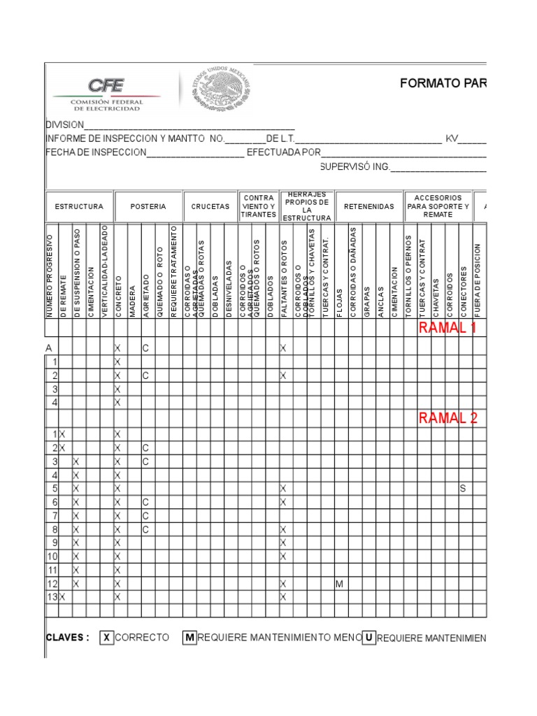 Formato Inspección r1 y r2 | PDF