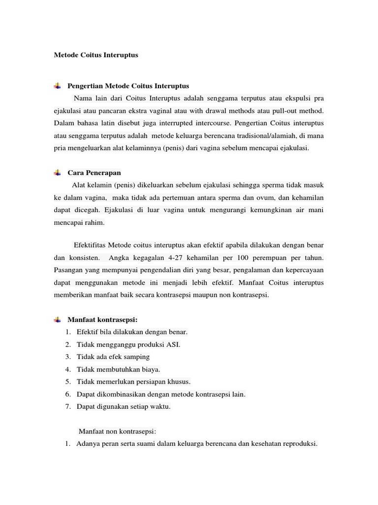 KB - Alamiah Senggama Terputus | PDF