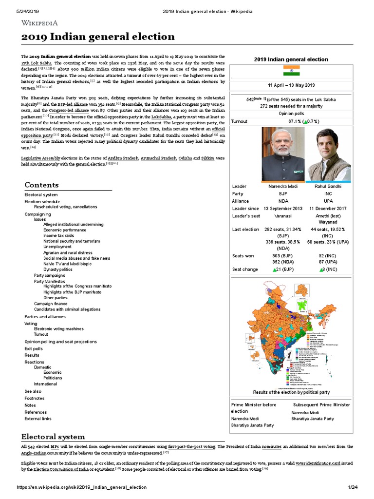 2019 Indian General Election | PDF | Indian National Congress ...