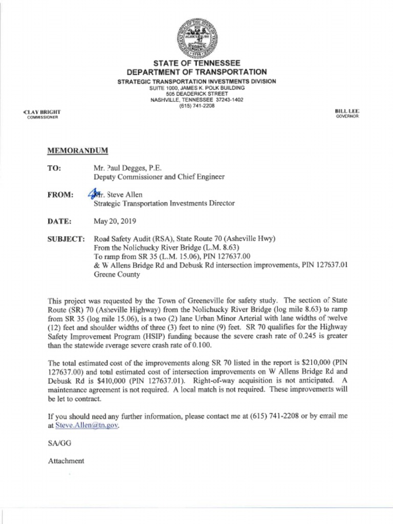 TDOT SR 70 Study | PDF | Lane | Land Transport