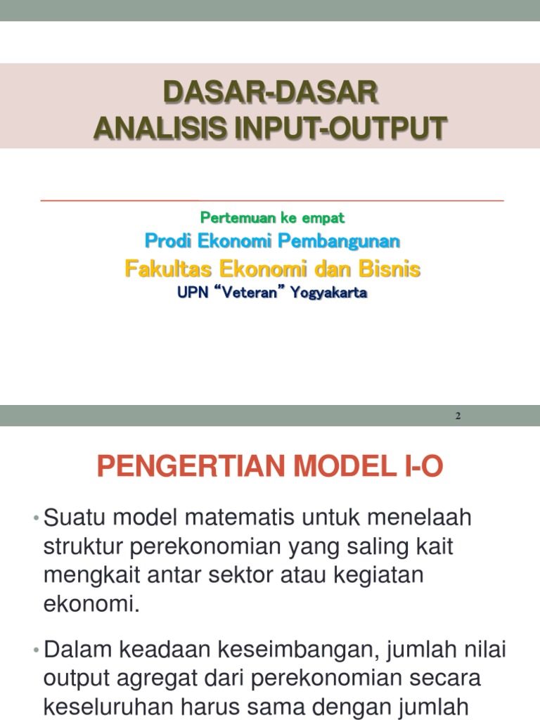 Pertemuan 4 - Dasar-Dasar Analisis Input-Output | PDF