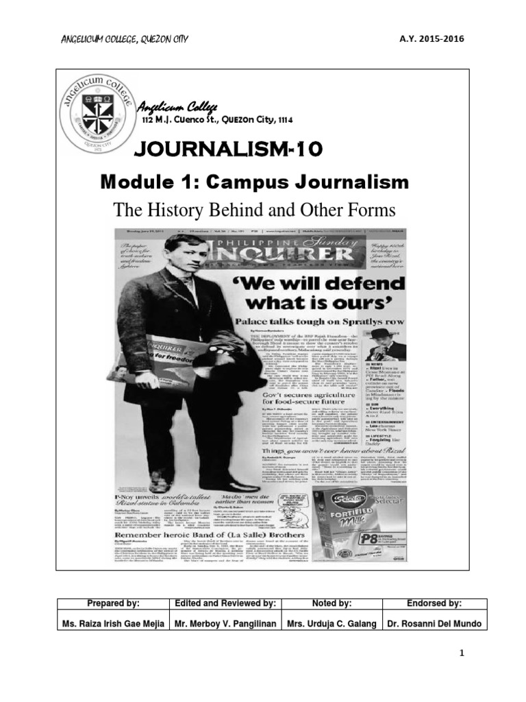 Journalism Module 1 | Journalism | Newspapers