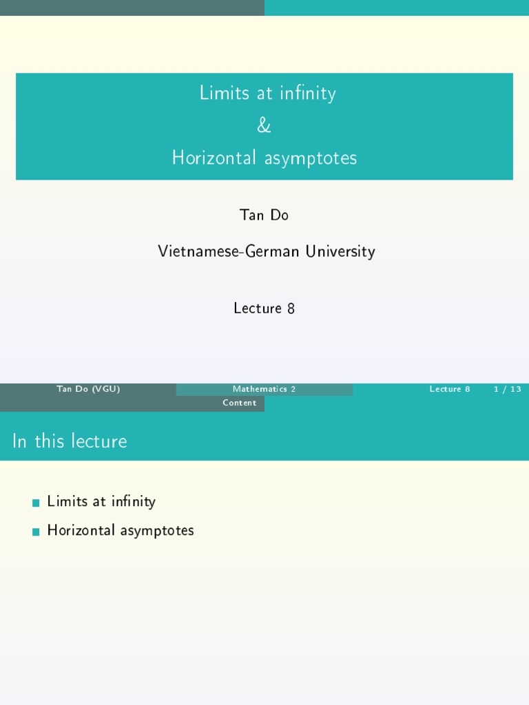 Limits at Infinity and Horizontal Asymptotes: Evaluating Limits ...