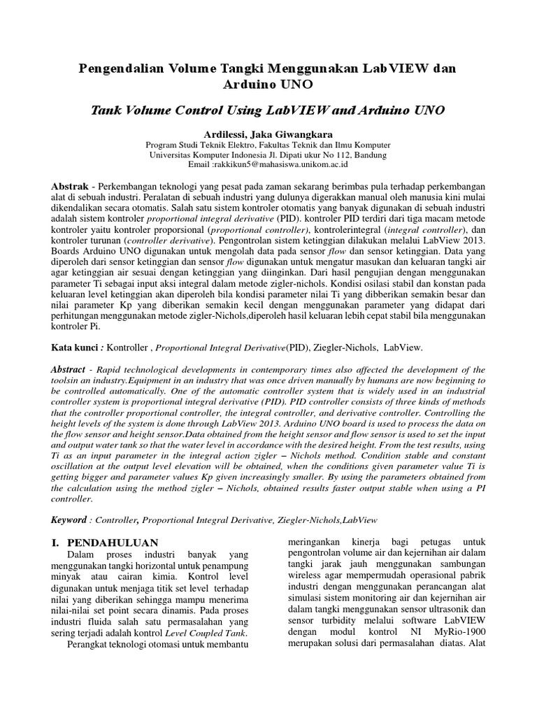 KONTROL OTOMATIS TINGGI AIR DALAM TANGKI MENGGUNAKAN LABVIEW DAN ...