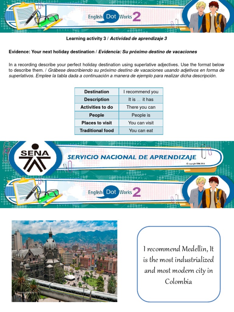 Perfect Holiday Destination Description | PDF | Language Mechanics ...