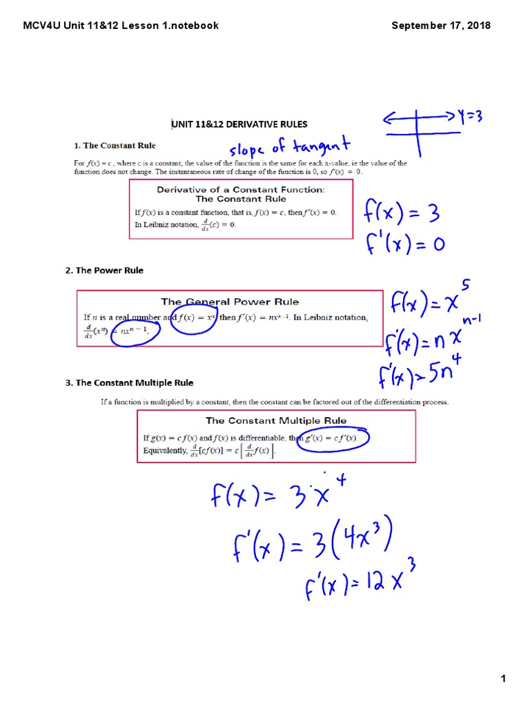 MCV4U Unit 11 & 12 Lesson Overview | PDF