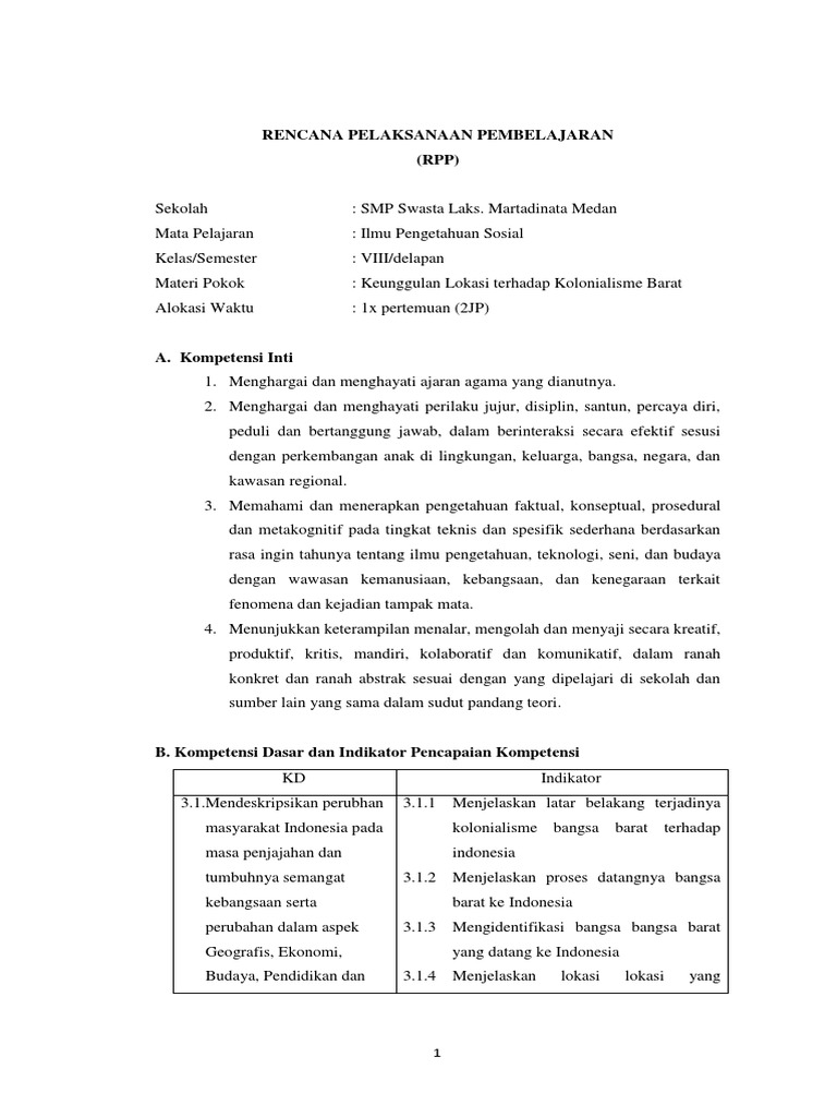 Contoh RPP K13 | PDF | Karier & Perkembangan | Seni & Disiplin Bahasa