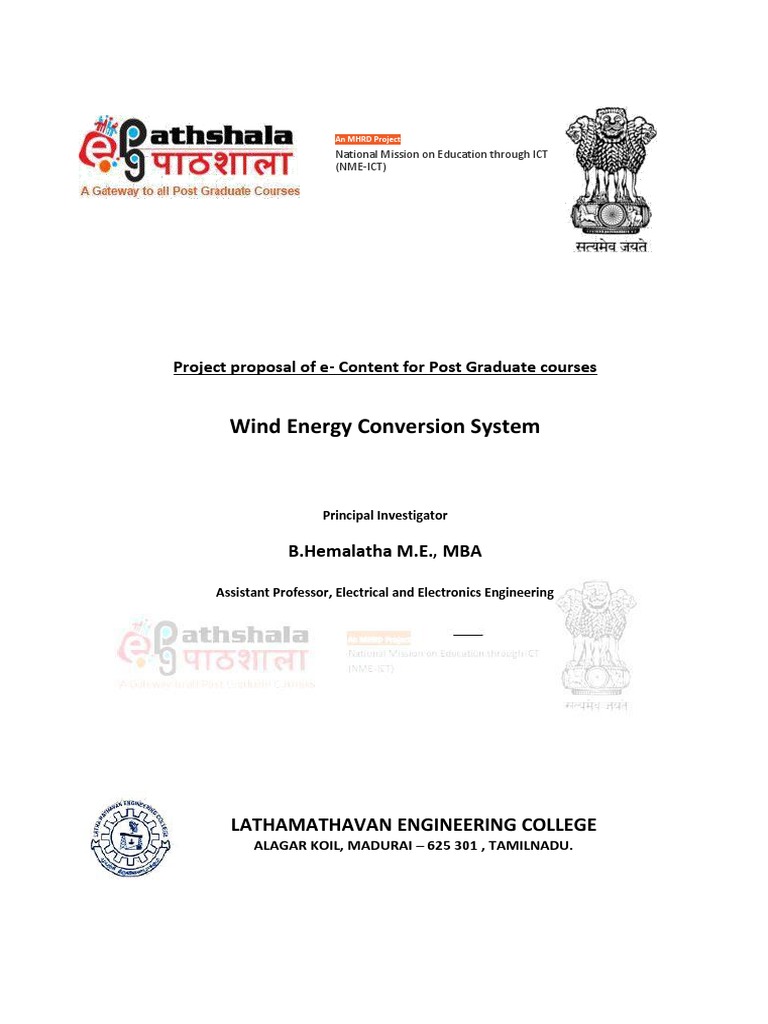 Wind Energy Conversion System | PDF | Turbine | Wind Turbine