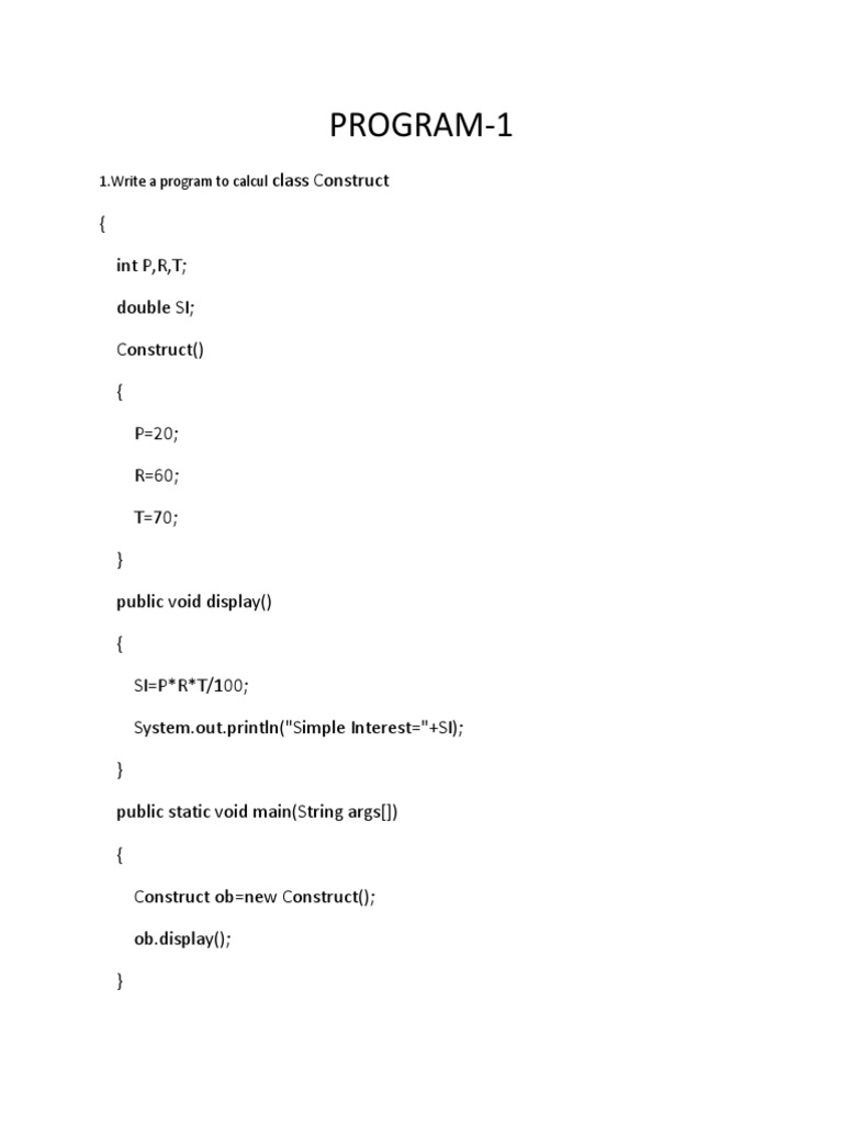 Program-1: 1.write A Program To Calcul | PDF