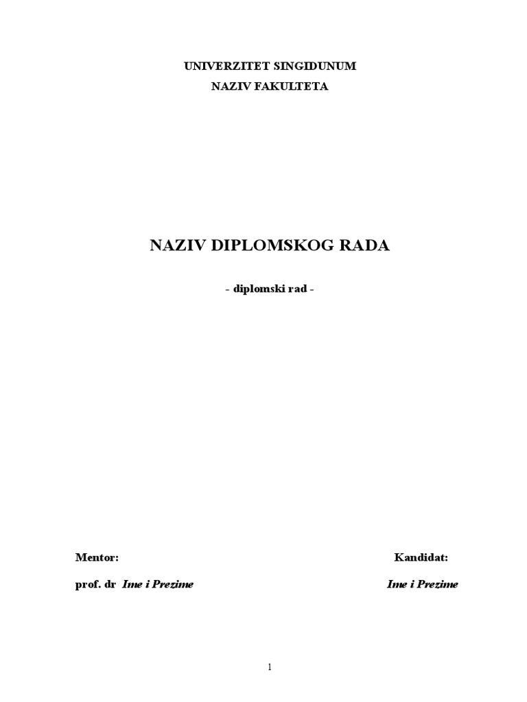 Template Diplomskog Rada | PDF