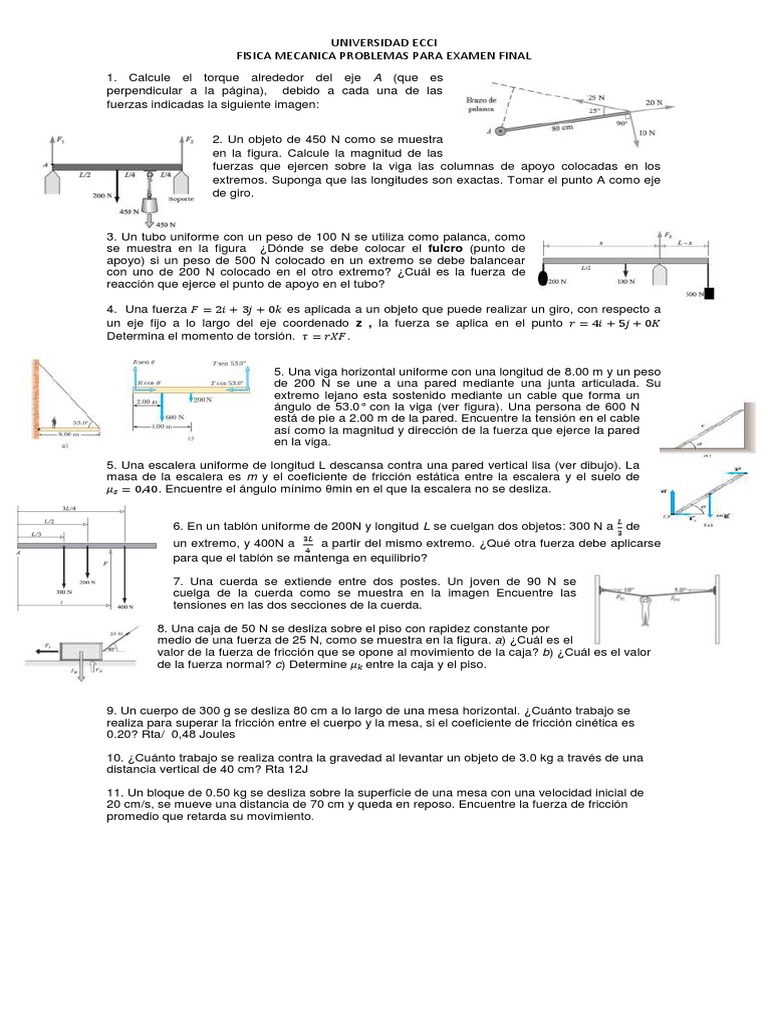 Taller Torque Energia PDF | Descargar gratis PDF | Fricción | Fuerza