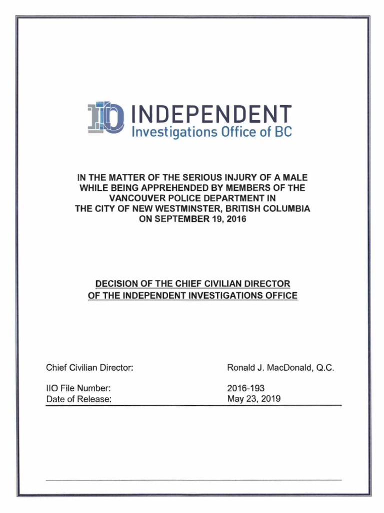Independent: Investigations Office of BC | PDF | Police | Crime & Violence