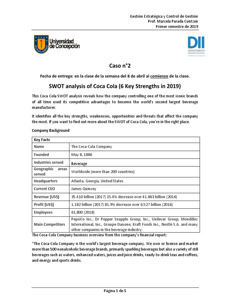 2 SWOT Analysis of Coca Cola | PDF | The Coca Cola Company | Drink