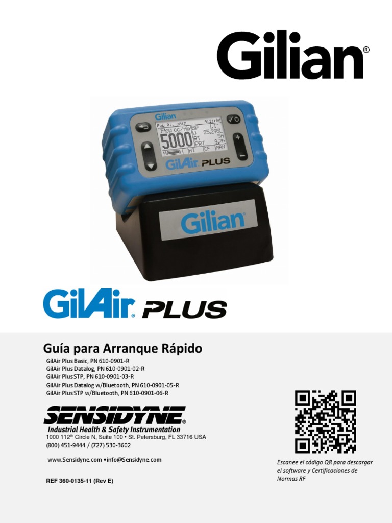 GilAir Plus Quick-Start Guide SPANISH 360-0135-11re | PDF | Calibración ...