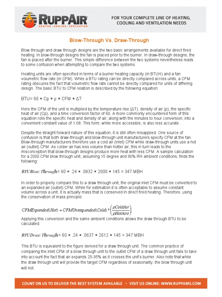 Blow Through vs. Draw Through | PDF | Heat | Density