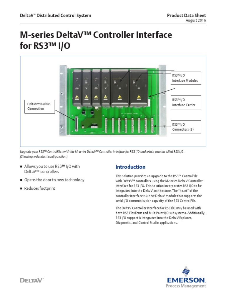 Product Data Sheet M Series Controller Interface For Rs3 I o Deltav en 57320 | PDF | Input ...