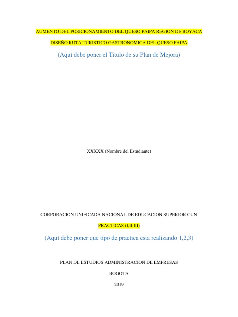 Formato Plan de Mejoramiento 14042019 | PDF | Coma | Soporte