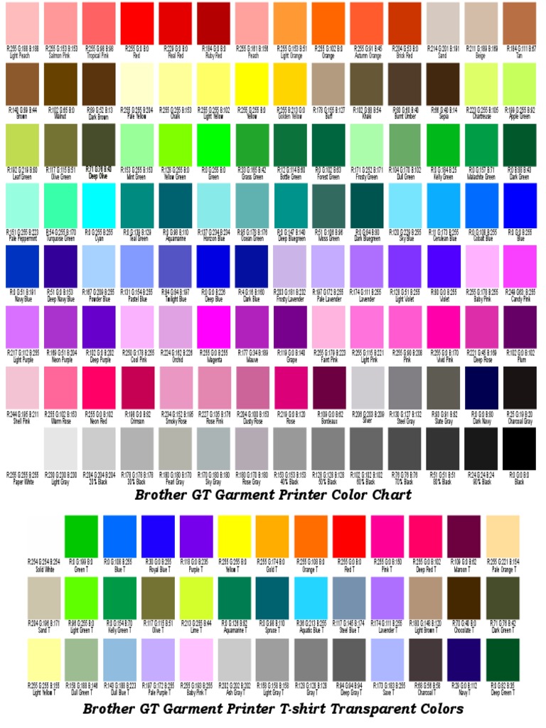 GT ColorChart | PDF | Black | Green