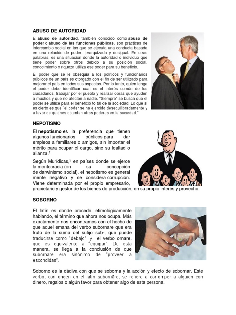 Definición y Ejemplos de Abuso de Autoridad | PDF | Política
