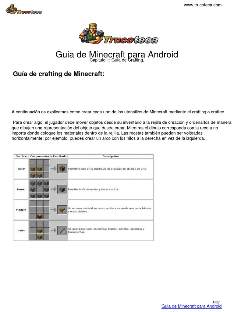Guía de Crafting en Minecraft | PDF | Minecraft | Verde