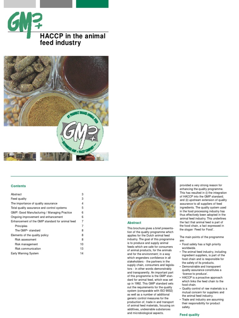 HACCP in The Animal Feed Industry | PDF | Risk Management | Hazard ...