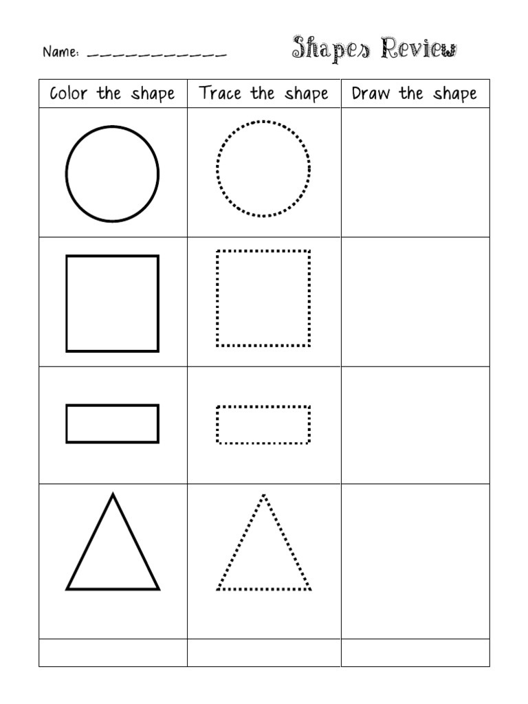 Shapes Review Color Trace and Draw | PDF