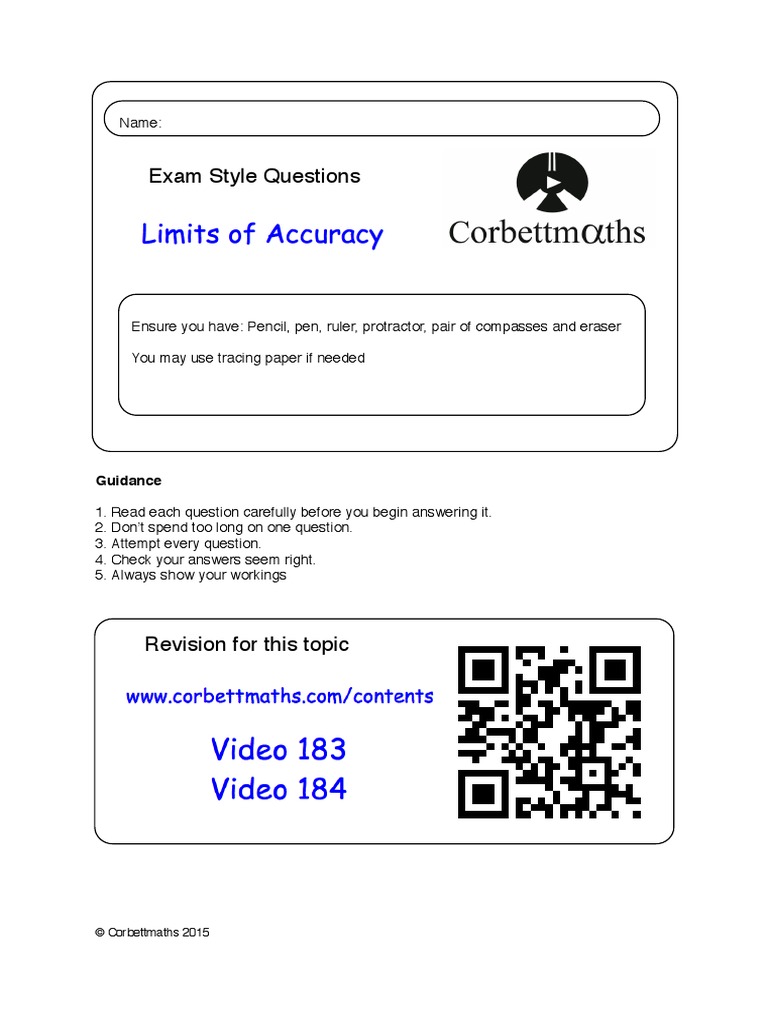 Maths Revision Material | PDF | Area | Significant Figures