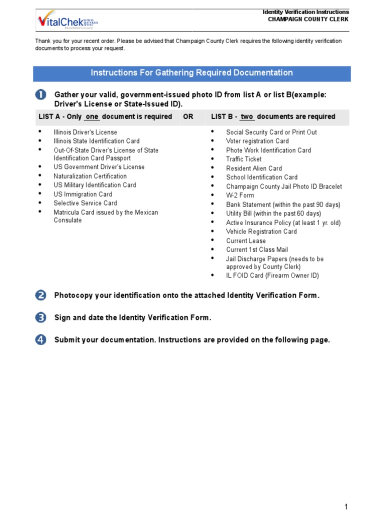 Instructions For Gathering Required Documentation | PDF | Identity ...