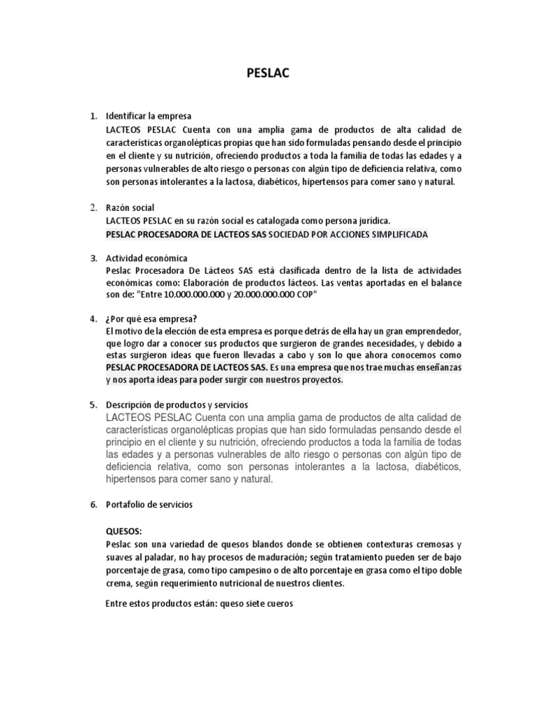 Peslac | PDF | Yogur | Queso