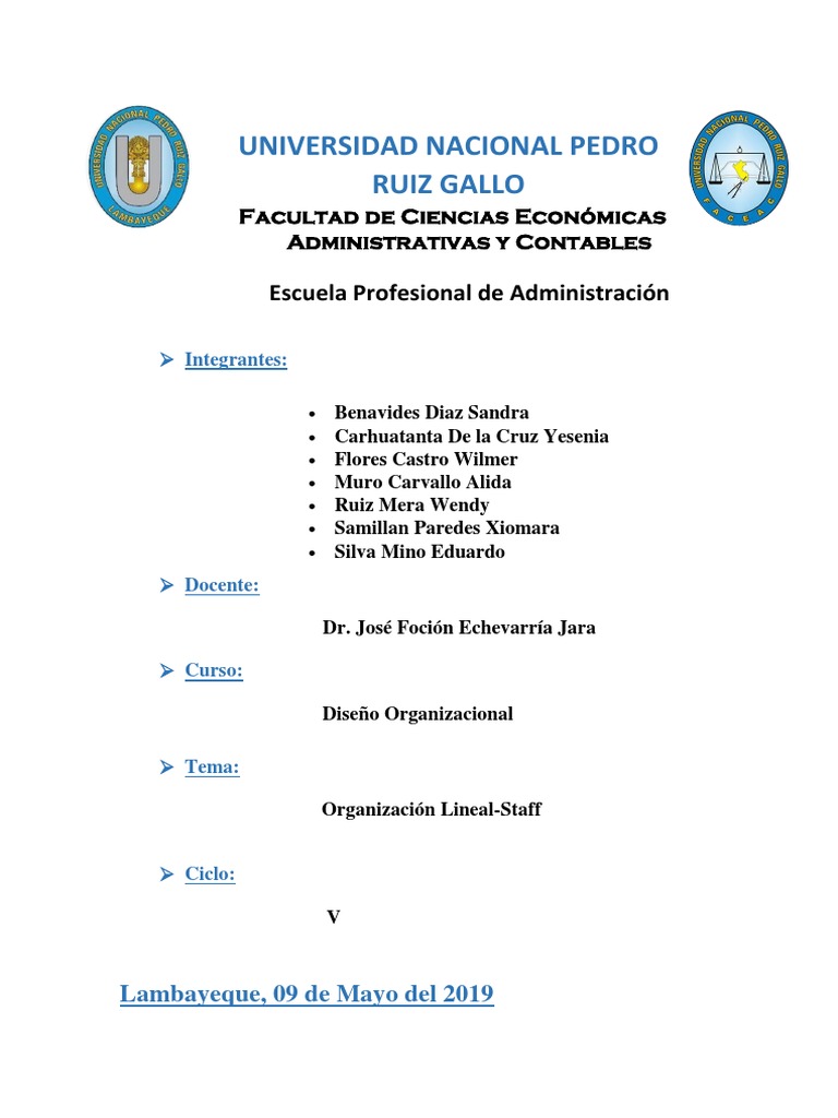 G3 Organizacion Lineal Staff | PDF | Planificación | Gestión de ...