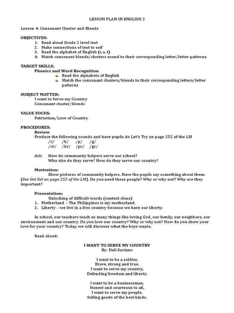 Lesson Plan in English 2 District | PDF | Phonics | Semiotics