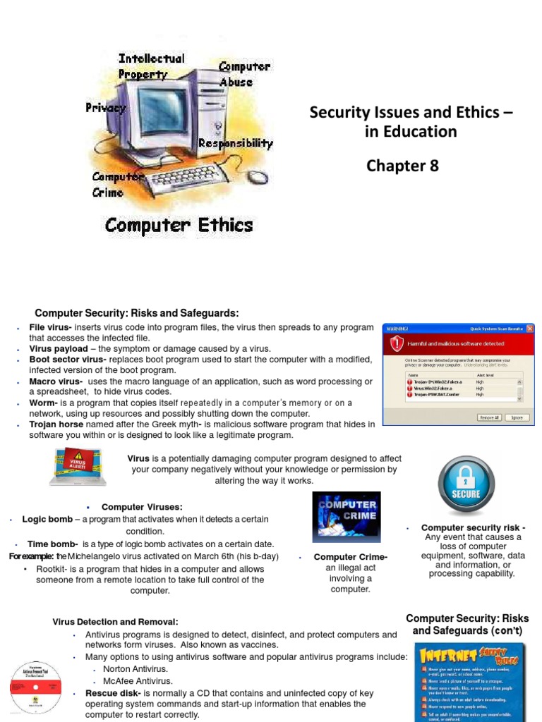 Security Issues and Ethics - in Education | PDF | Computer Virus ...